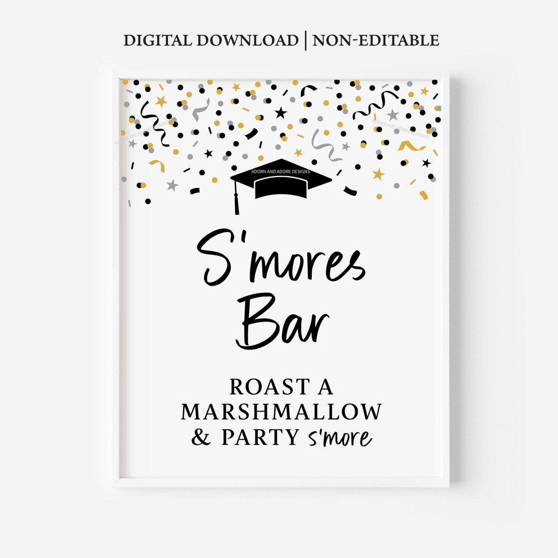 Graduation S'mores, Graduation S'mores Bar Sign, Printable S'mores Bar ...
