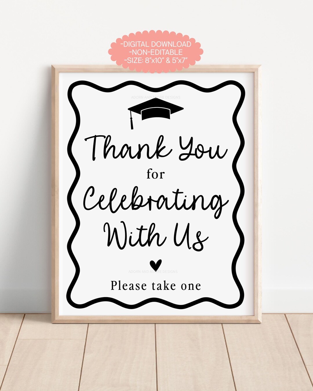 Thank You for Celebrating With Us Graduation Sign, Graduation Favors ...
