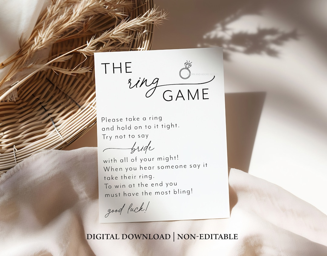 The Ring Game, Bridal Shower Ring Game, Printable Ring Game, Printable ...