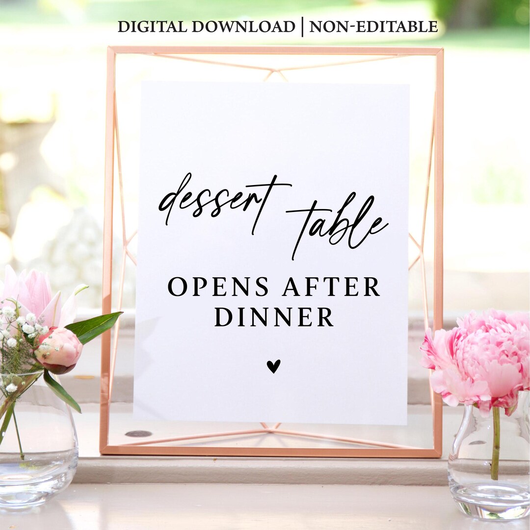 Dessert Table Open Sign, Printable Wedding Dessert Sign, Wedding ...