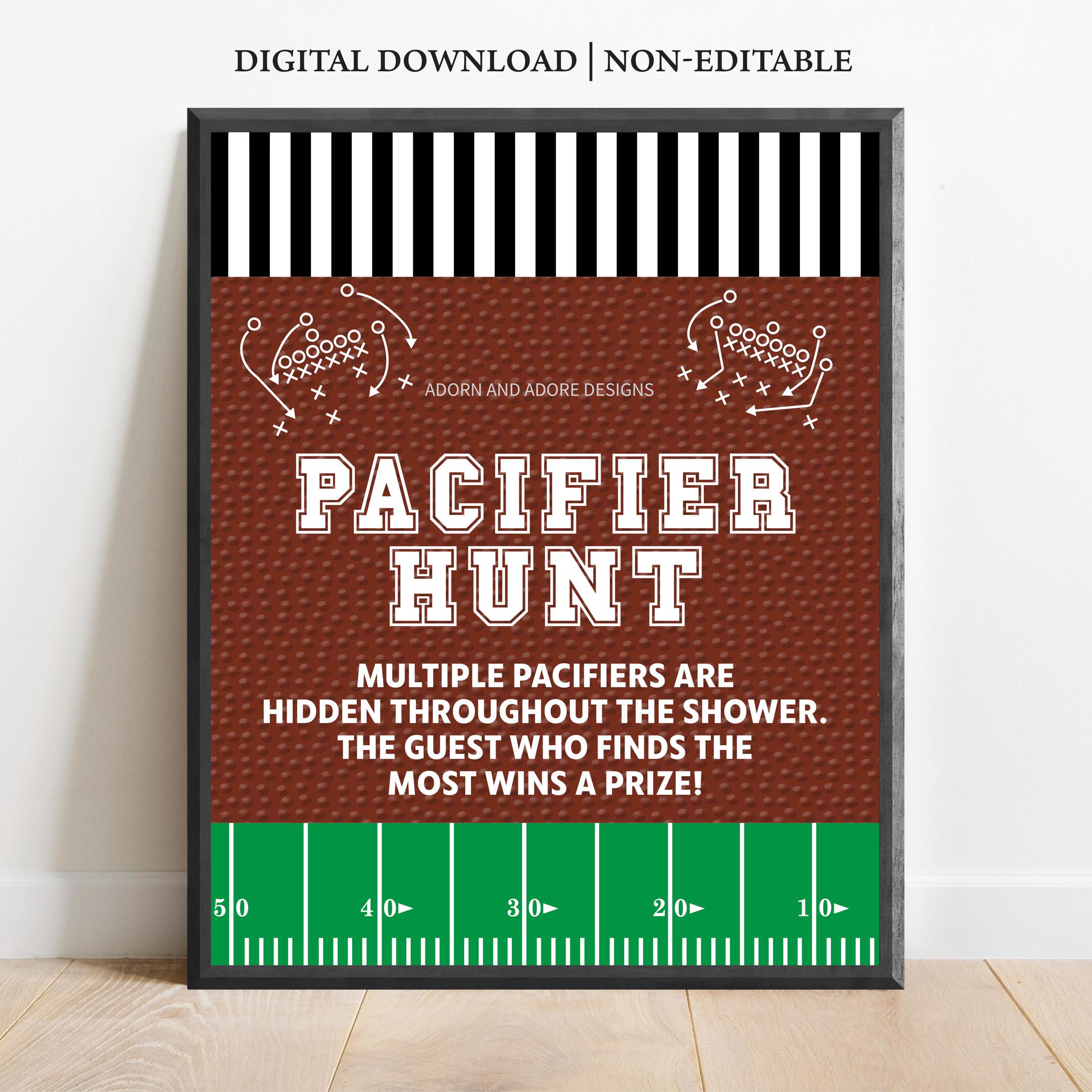 Football Pacifier Hunt Sign, Printable Football Pacifier Hunt Sign ...