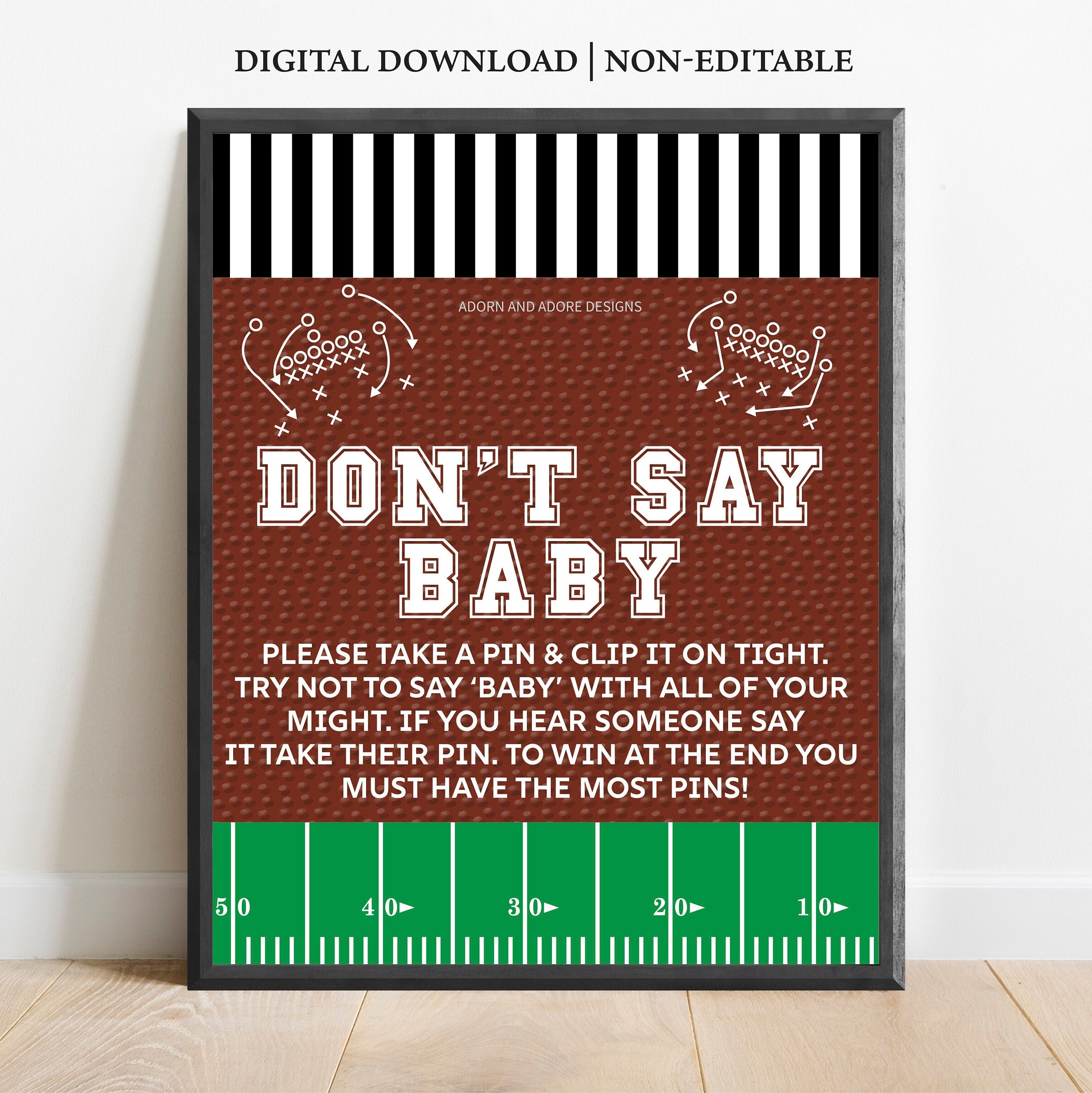Football Don't Say Baby, Printable Football Don't Say Baby, Football ...