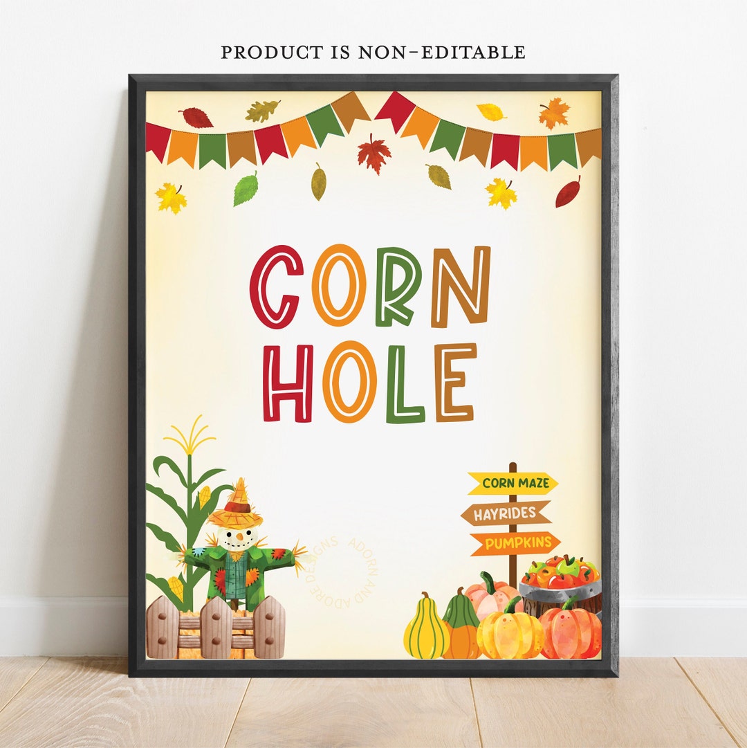 Corn Hole Sign Fall Festival Signs Harvest Festival Signs - Etsy
