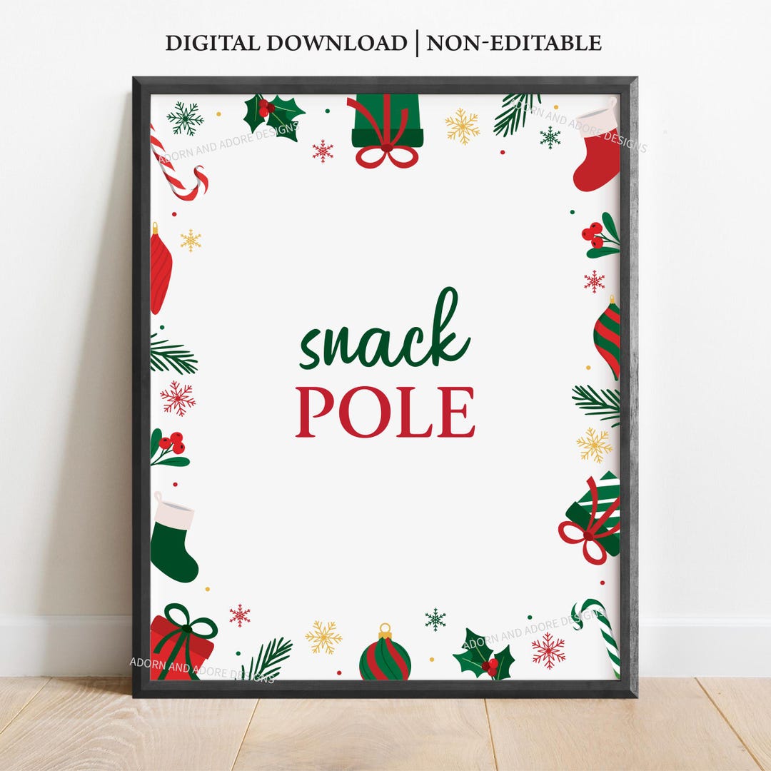 Christmas Food Sign, Christmas Party Food Sign, Printable Christmas ...