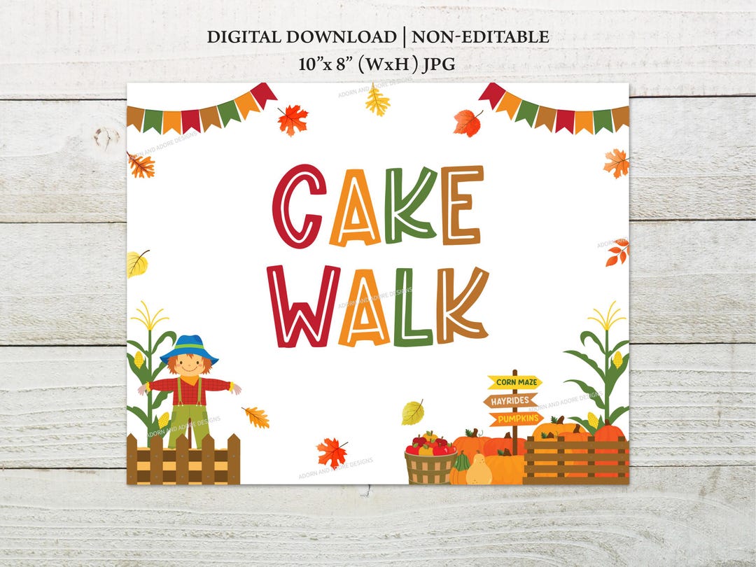 Cake Walk, Fall Festival Signs, Harvest Festival Signs, Fall Festival ...
