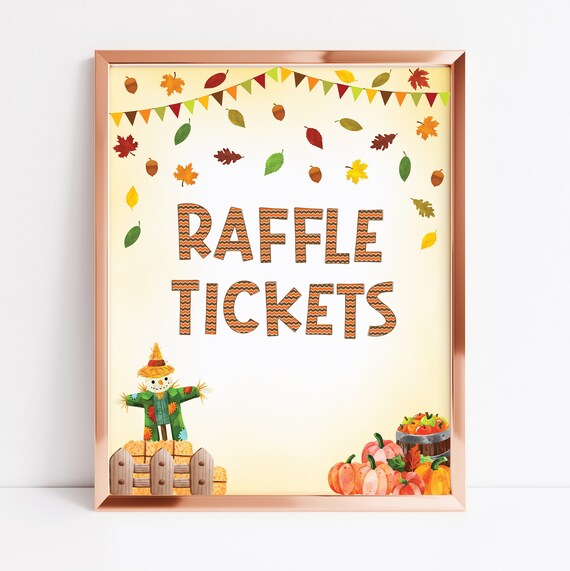 Raffle Tickets Sign Fall Festival Signs Harvest Festival - Etsy