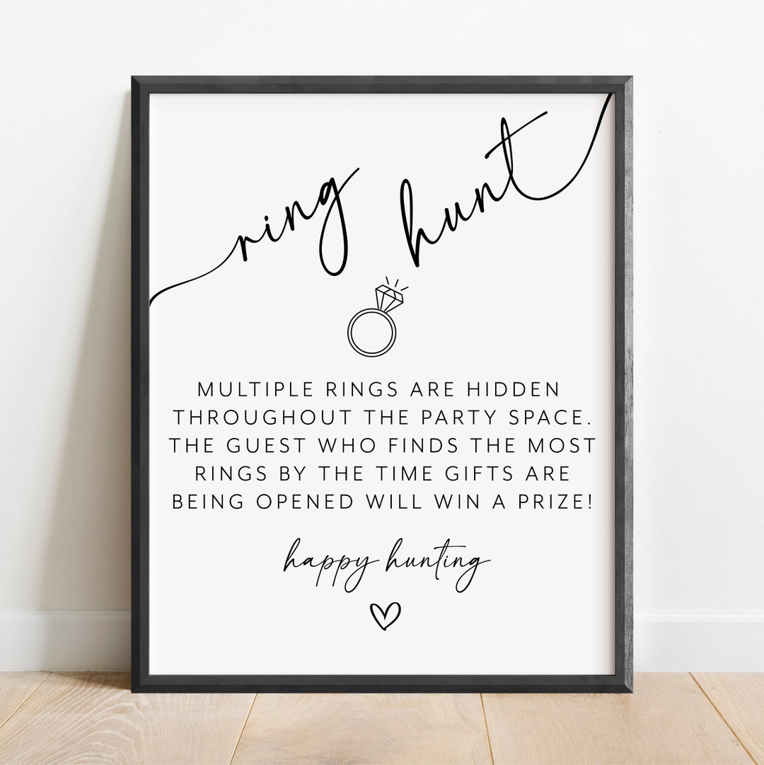 Ring Hunt Sign Printable Ring Hunt Bridal Shower Ring Hunt - Etsy