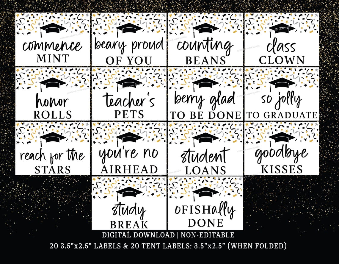 Graduation Candy Bar Signs, Printable Graduation Candy Bar Signs ...