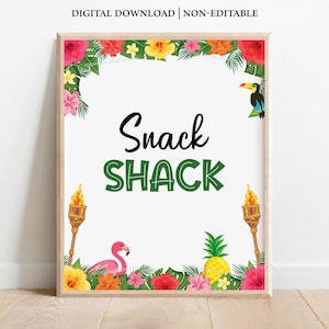 Snack Shack Sign, Luau Snack Shack Sign, Tropical Snack Shack Sign ...