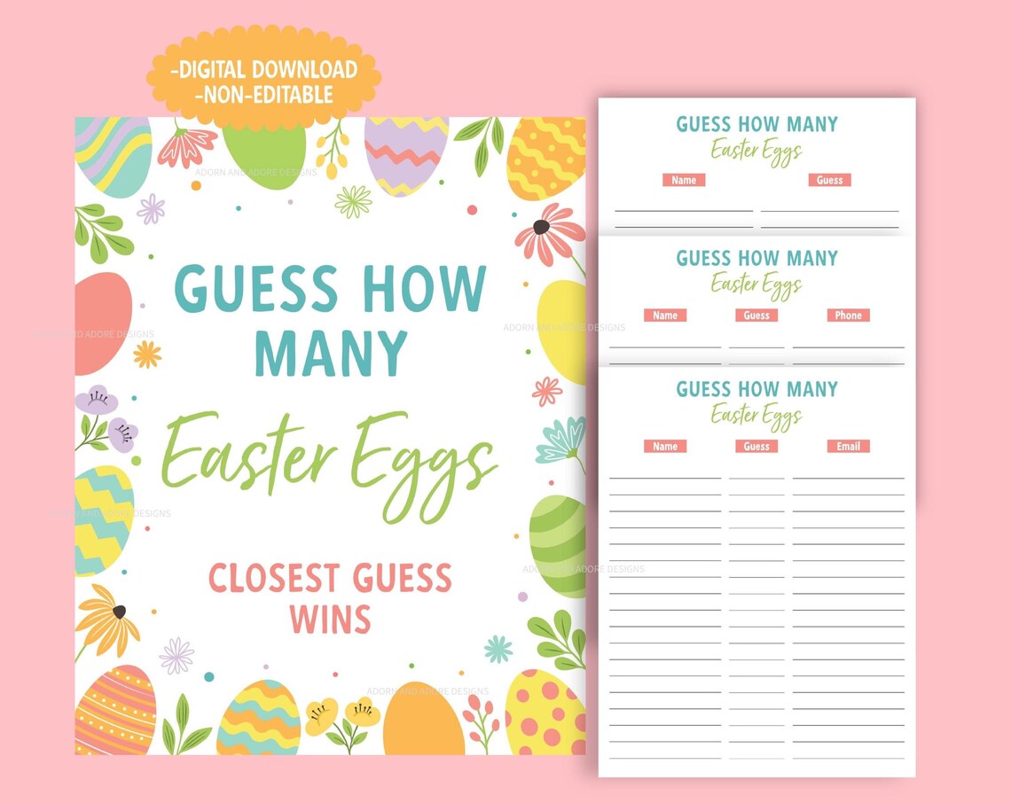 Guess How Many Easter Eggs, Guess How Many Easter Eggs Are in the Jar ...