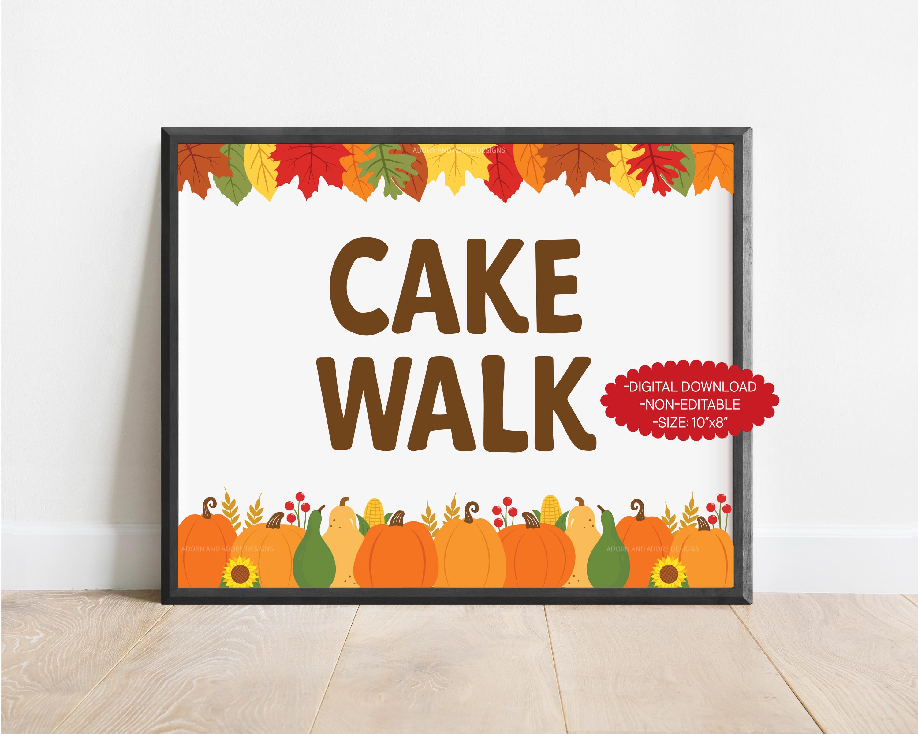 Cake Walk, Fall Festival Signs, Harvest Festival Signs, Fall Festival ...