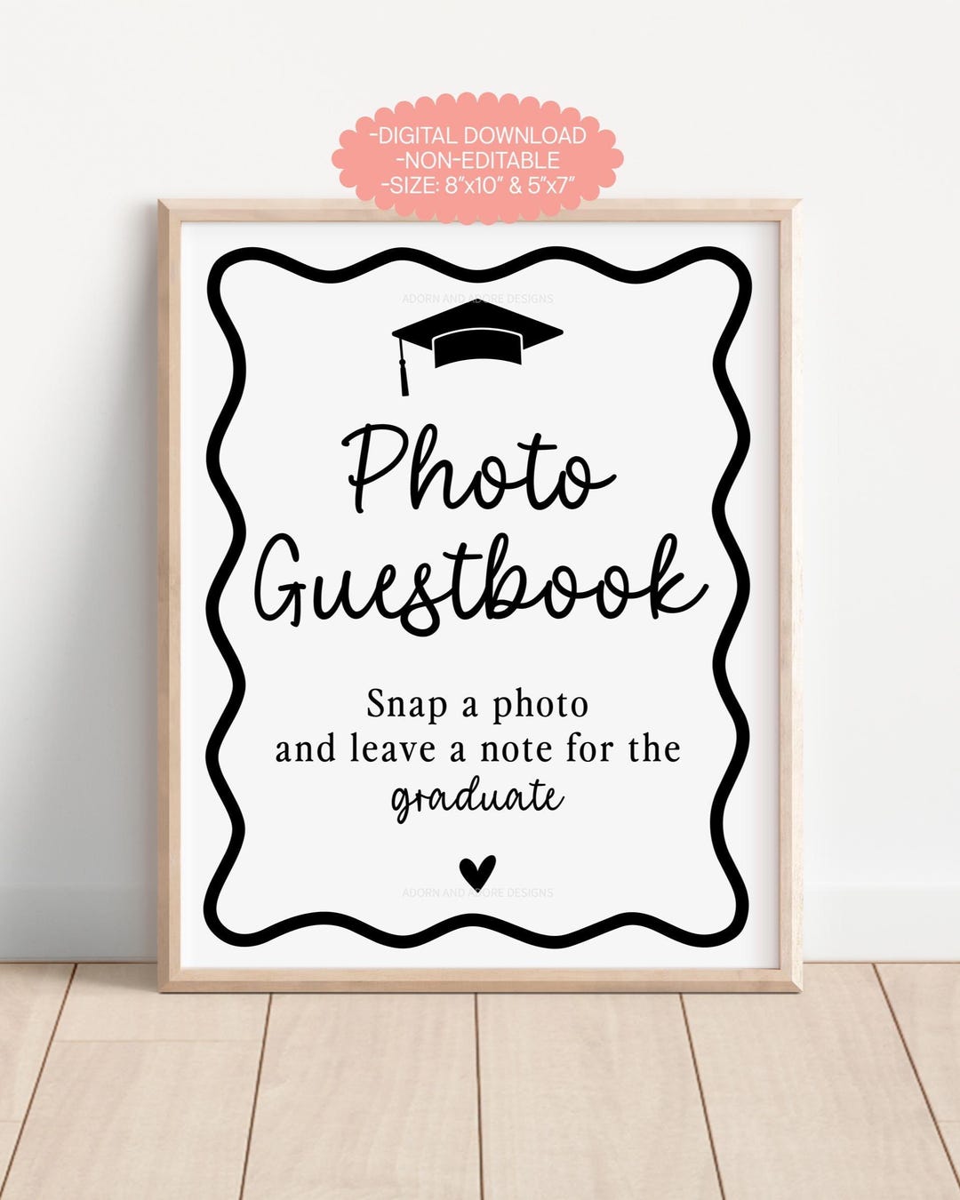 Graduation Photo Guestbook, Printable Graduation Photo Guestbook Sign ...