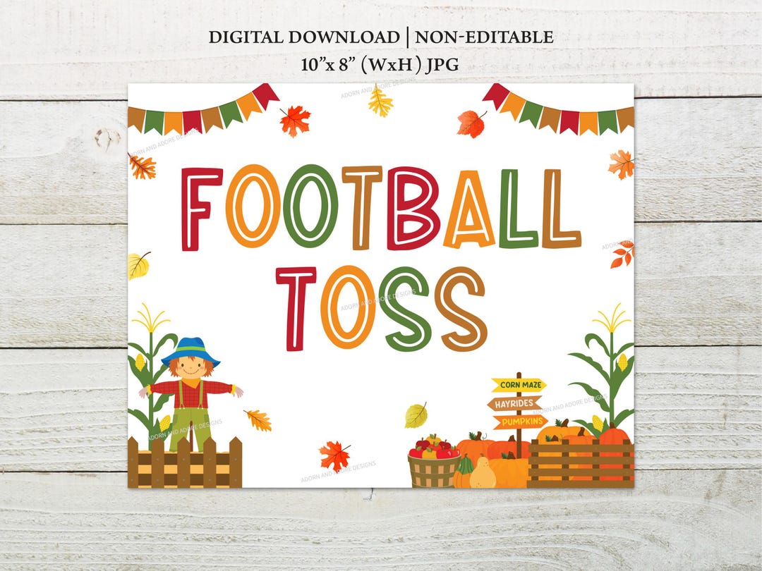 Football Toss, Fall Festival Signs, Harvest Festival Signs, Fall ...