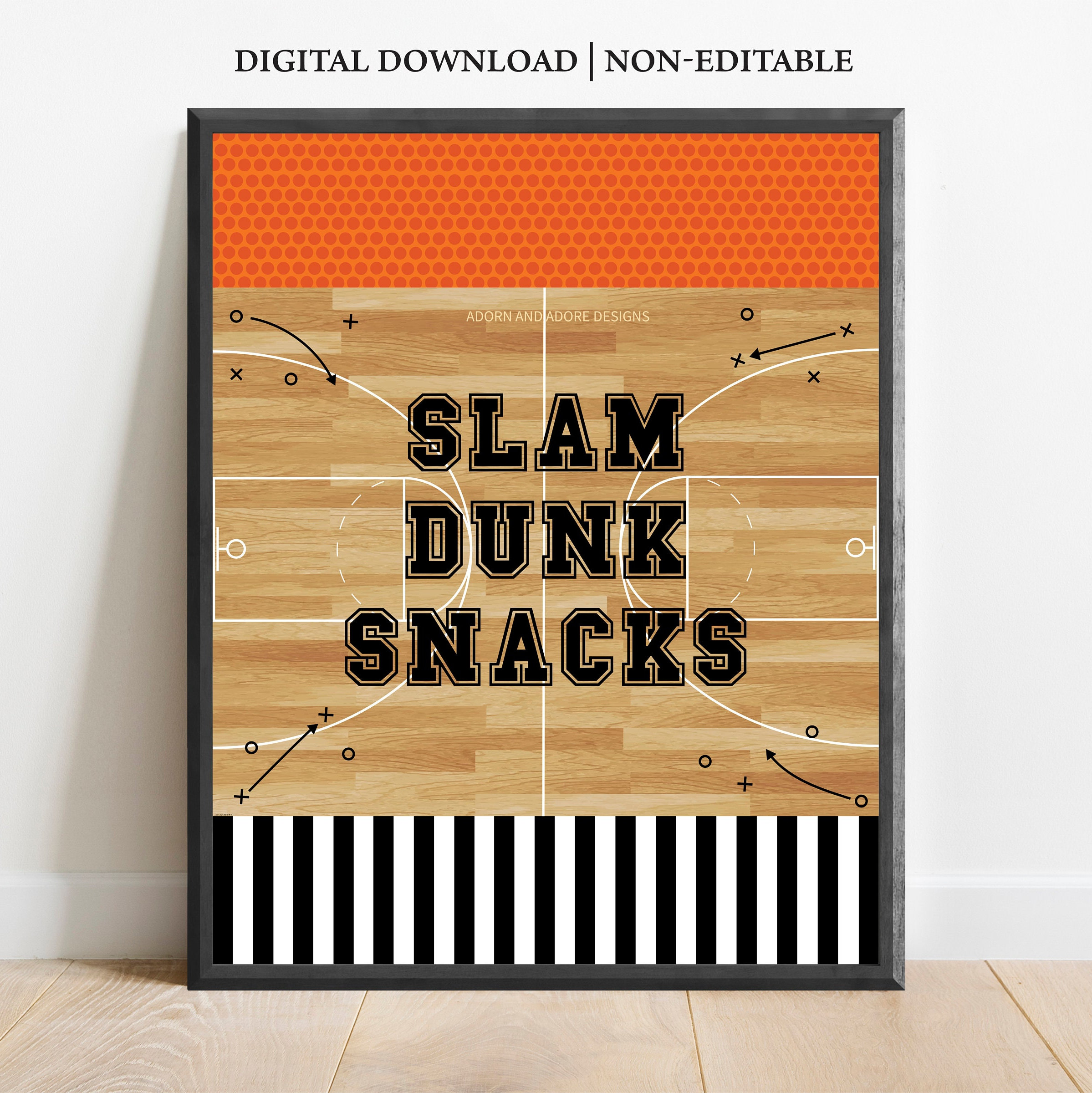 Slam Dunk Snacks, Slam Dunk Snacks Sign, Basketball Party, Basketball ...