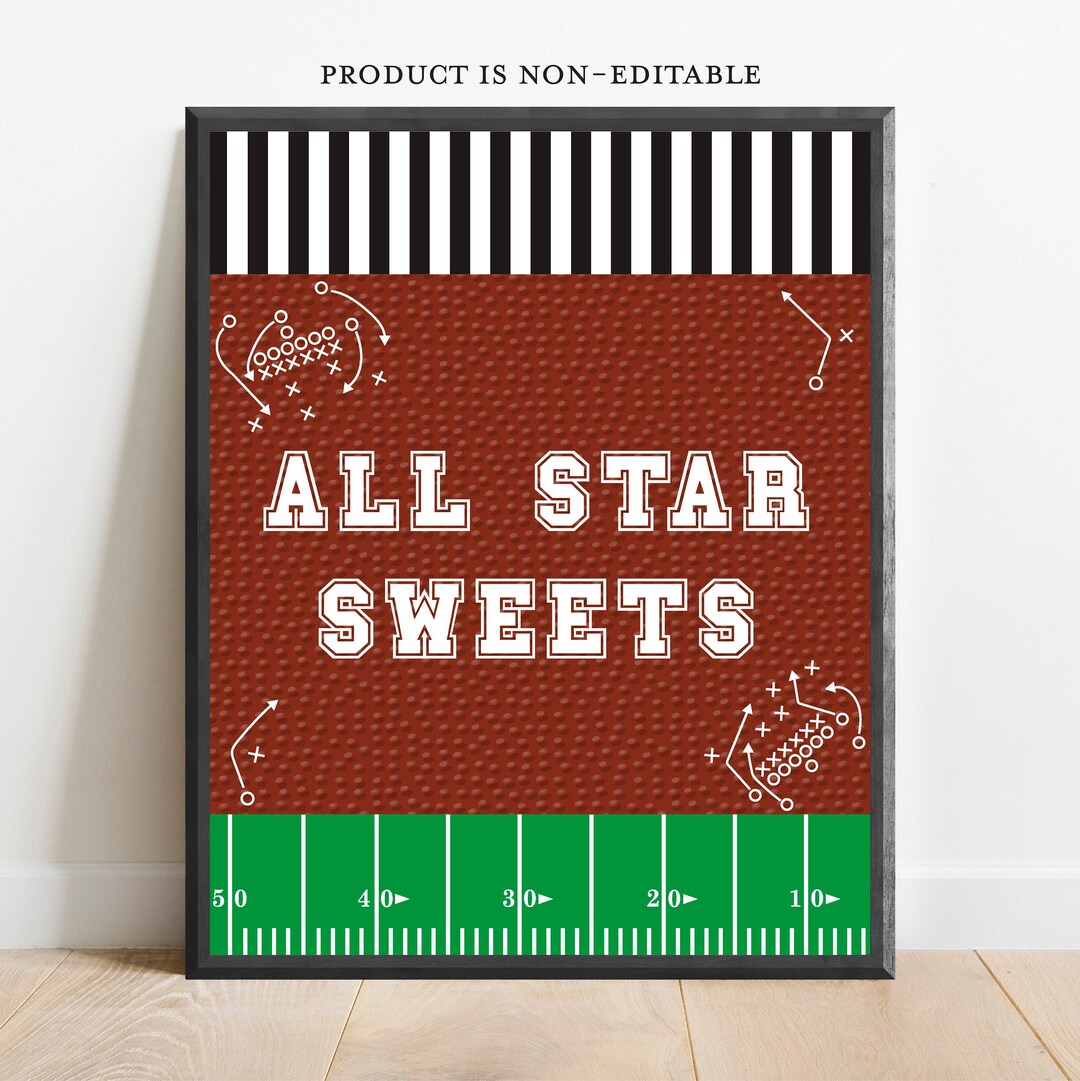 All Star Sweets, All Star Sweets Sign, Football Party, Football Party ...