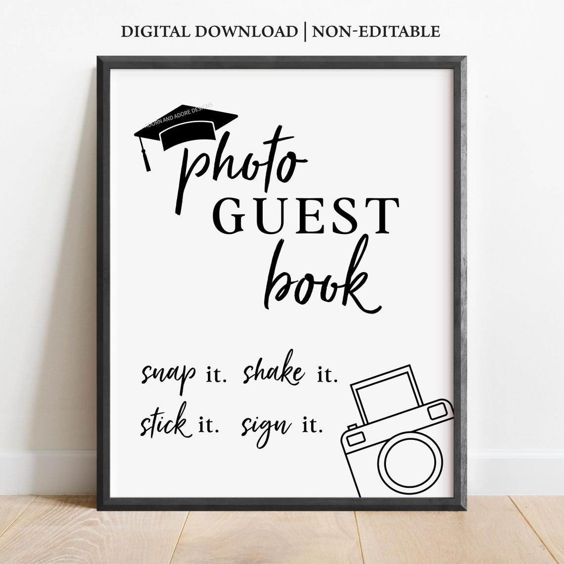 Graduation Photo Guestbook, Printable Graduation Photo Guestbook Sign ...