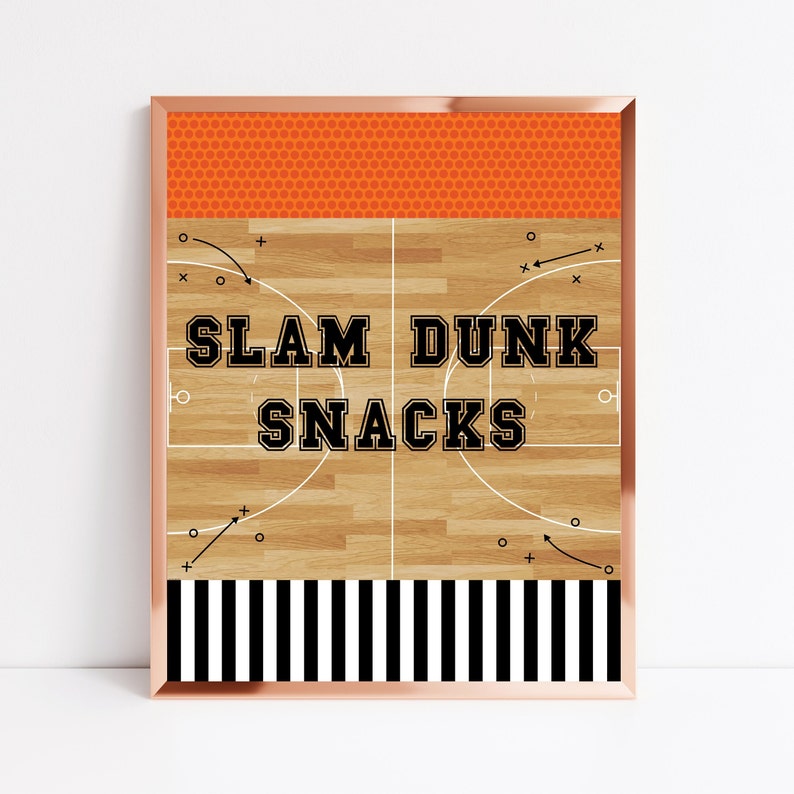 Slam Dunk Snacks Slam Dunk Snacks Sign Basketball Party - Etsy