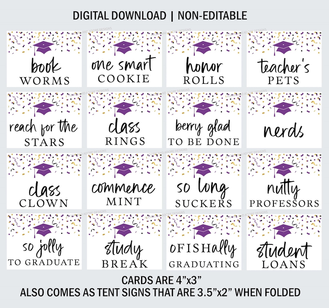 Graduation Candy Bar Signs, Printable Graduation Candy Bar Signs ...