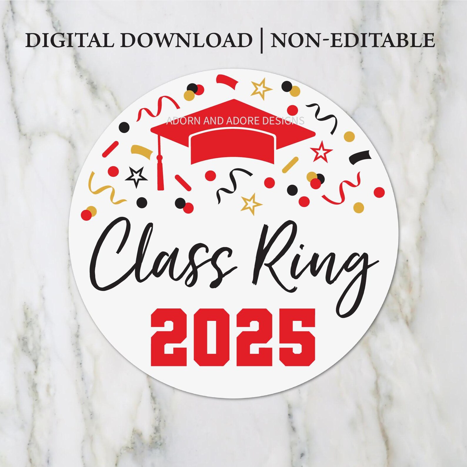 Graduation Class Ring Stickers, Printable Graduation Class Ring ...