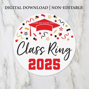 Graduation Class Ring Stickers, Printable Graduation Class Ring ...