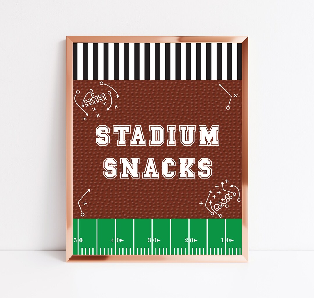 Stadium Snacks Stadium Snacks Sign Football Party Football - Etsy