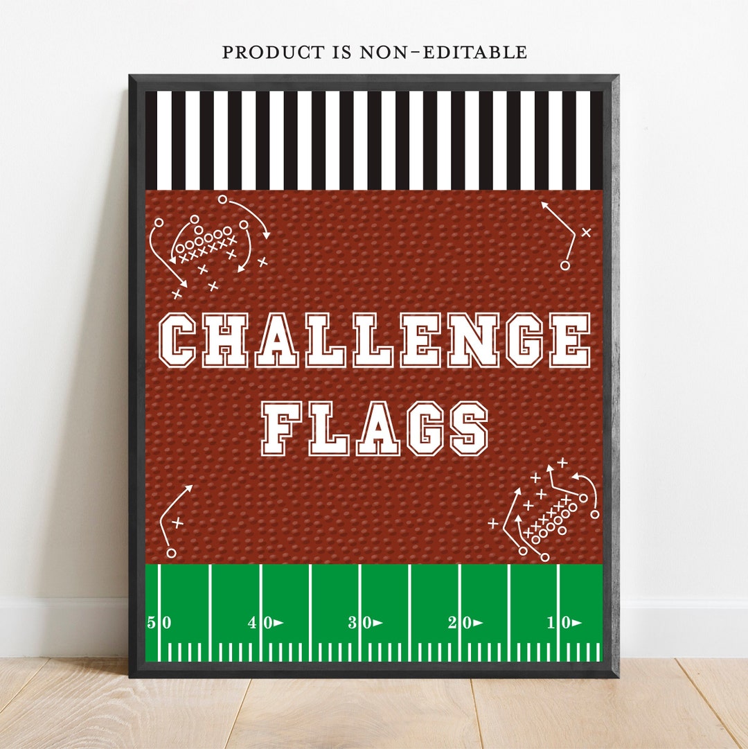 Challenge Flags Sign, Penalty Flags Sign, Football Party, Football ...