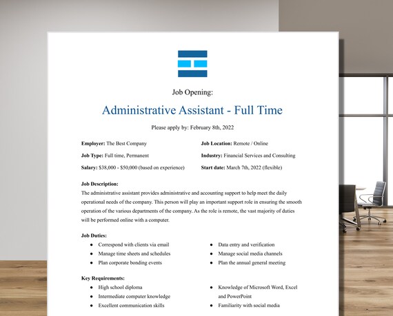 Job Openings Posting Template Free Word Template: Announce A Job