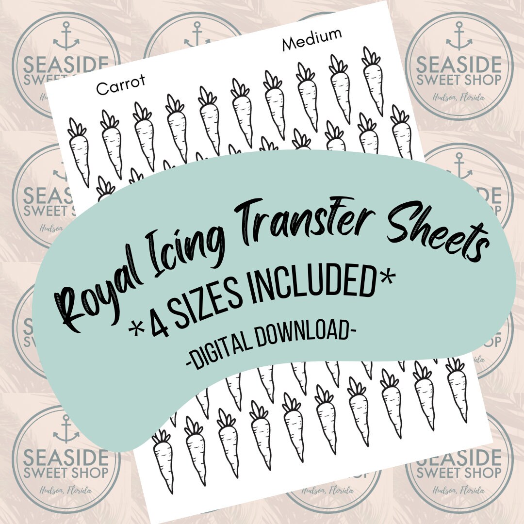 Carrots - Royal Icing Transfer Sheets (4 Sizes) *digital Download ...
