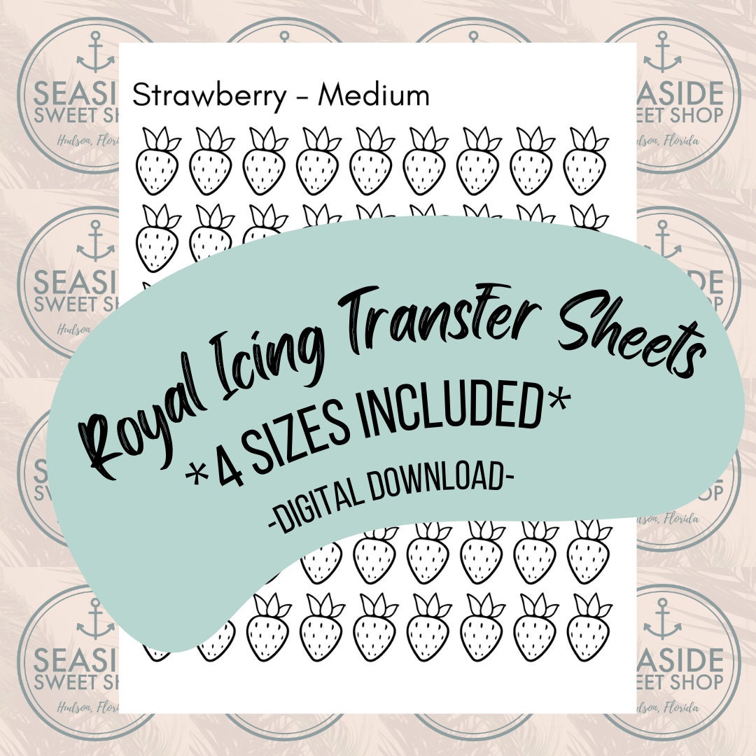 Strawberries - Royal Icing Transfer Sheets (4 Sizes) *digital Download ...