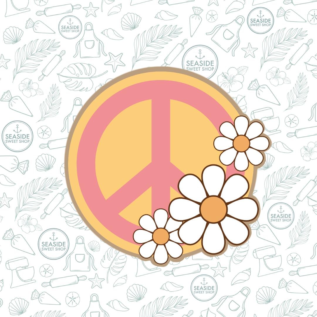 Groovy Girl - Daisy Peace Sign - Cookie Cutter STL Download - Etsy