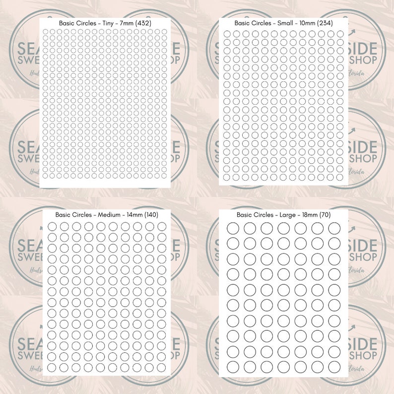 Basic Circles - Royal Icing Transfer Sheets (4 Sizes) *digital Download ...