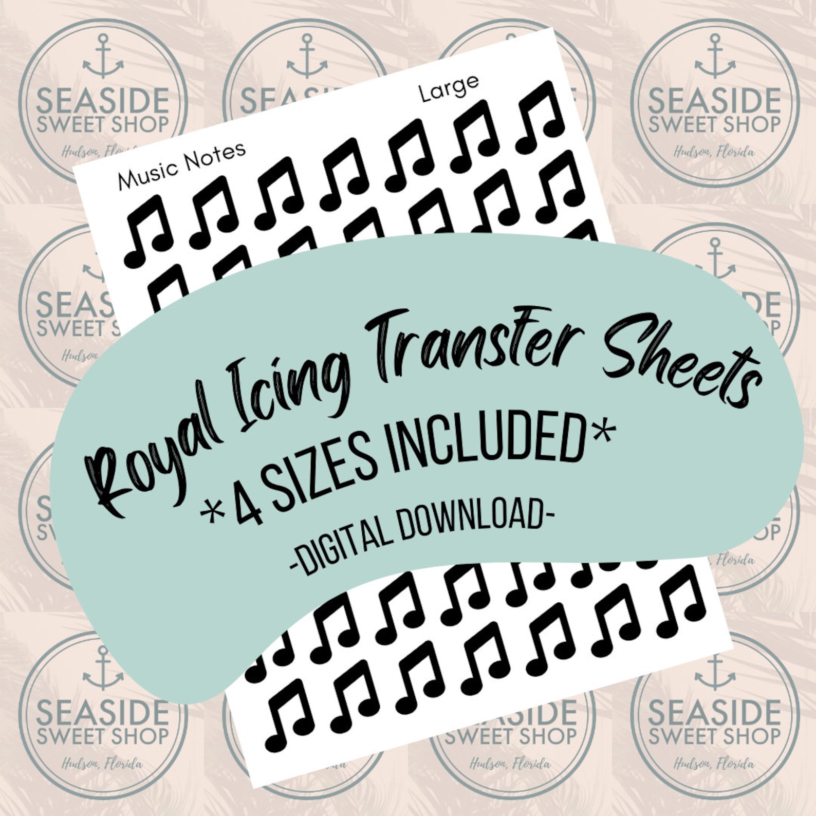 Music Notes - Royal Icing Transfer Sheets (4 Sizes) *digital Download ...