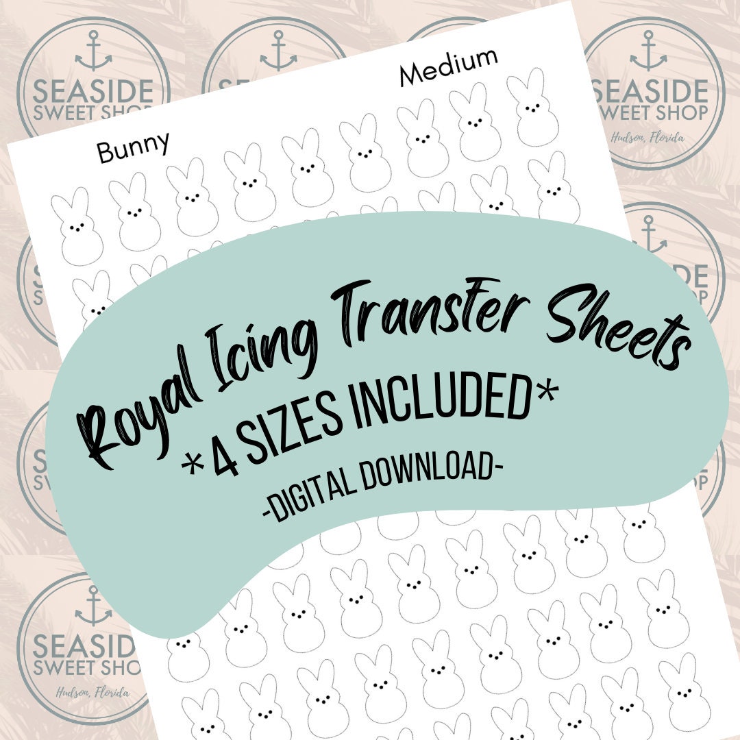 Easter Bunnies - Royal Icing Transfer Sheets (4 Sizes) *digital ...