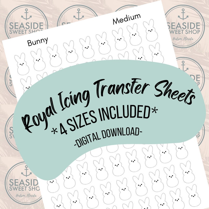Easter Bunnies - Royal Icing Transfer Sheets (4 Sizes) *digital ...