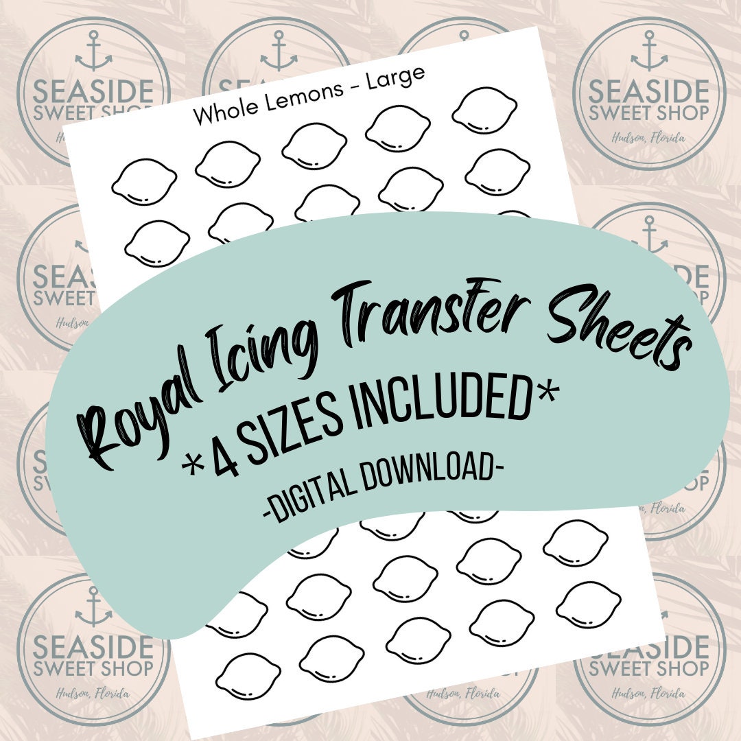 Whole Lemons - Royal Icing Transfer Sheets (4 Sizes) *digital Download ...