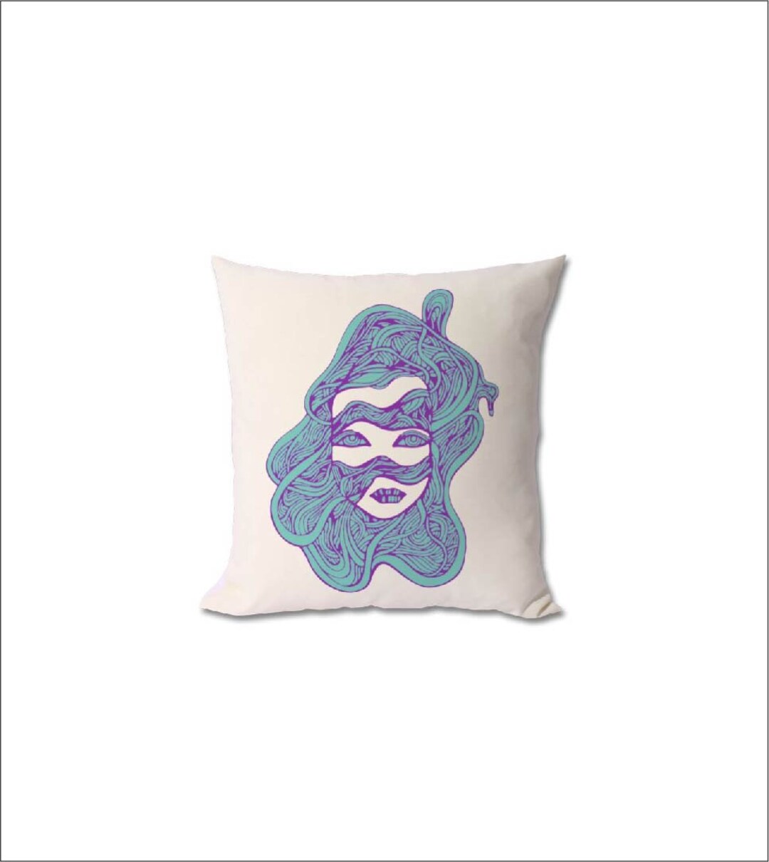 CYBER Cream White Pillow/ Synthwave Pillow / High Durability / Purple ...