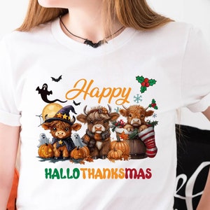 Happy Hallothanksmas Shirt,holiday Season Party Gift,halloween ...