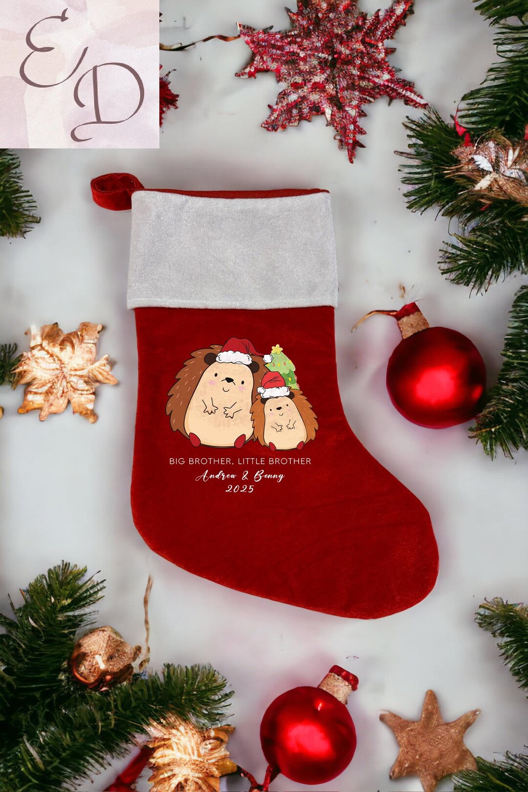 Custom Big Brother Little Brother Christmas Stocking,personalized ...