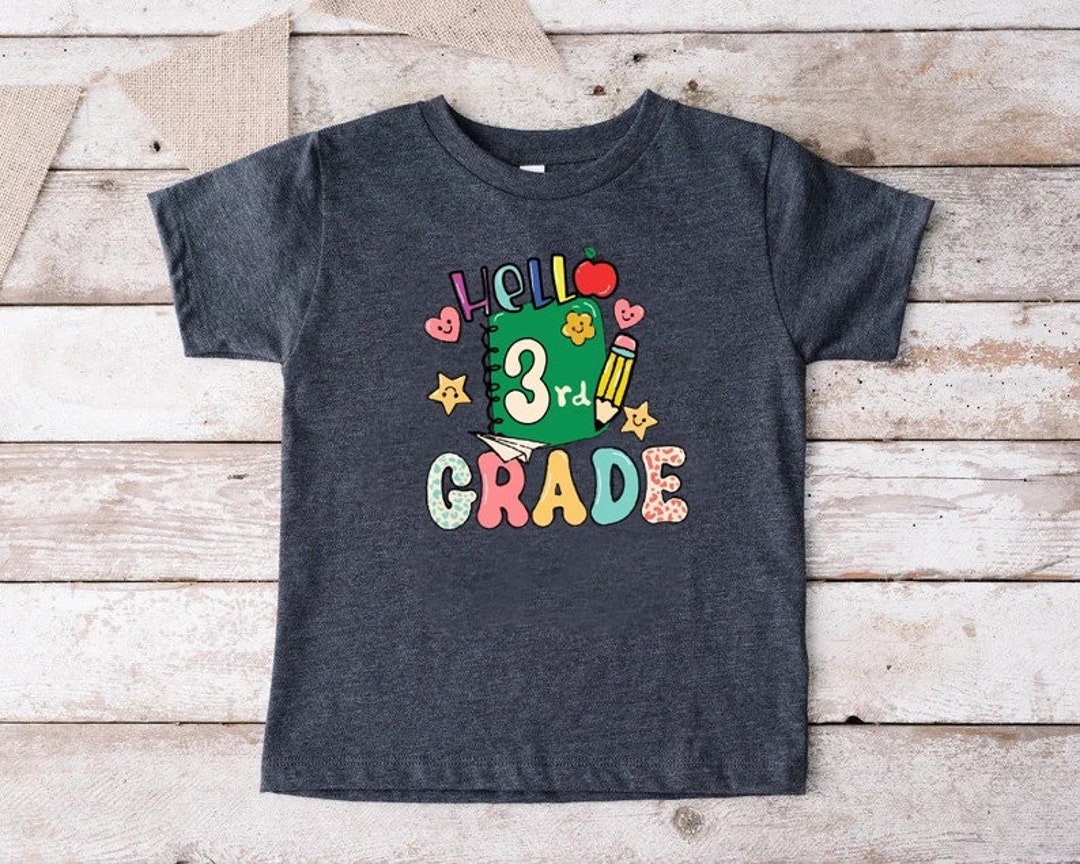 Hello 3rd Grade Shirt,back to School Kids Tee,third Grade Teacher ...