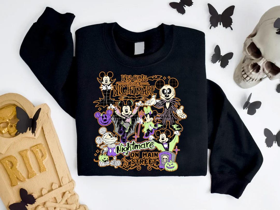 Nightmare on the Main Street Sweater, Vintage Mickey Halloween ...