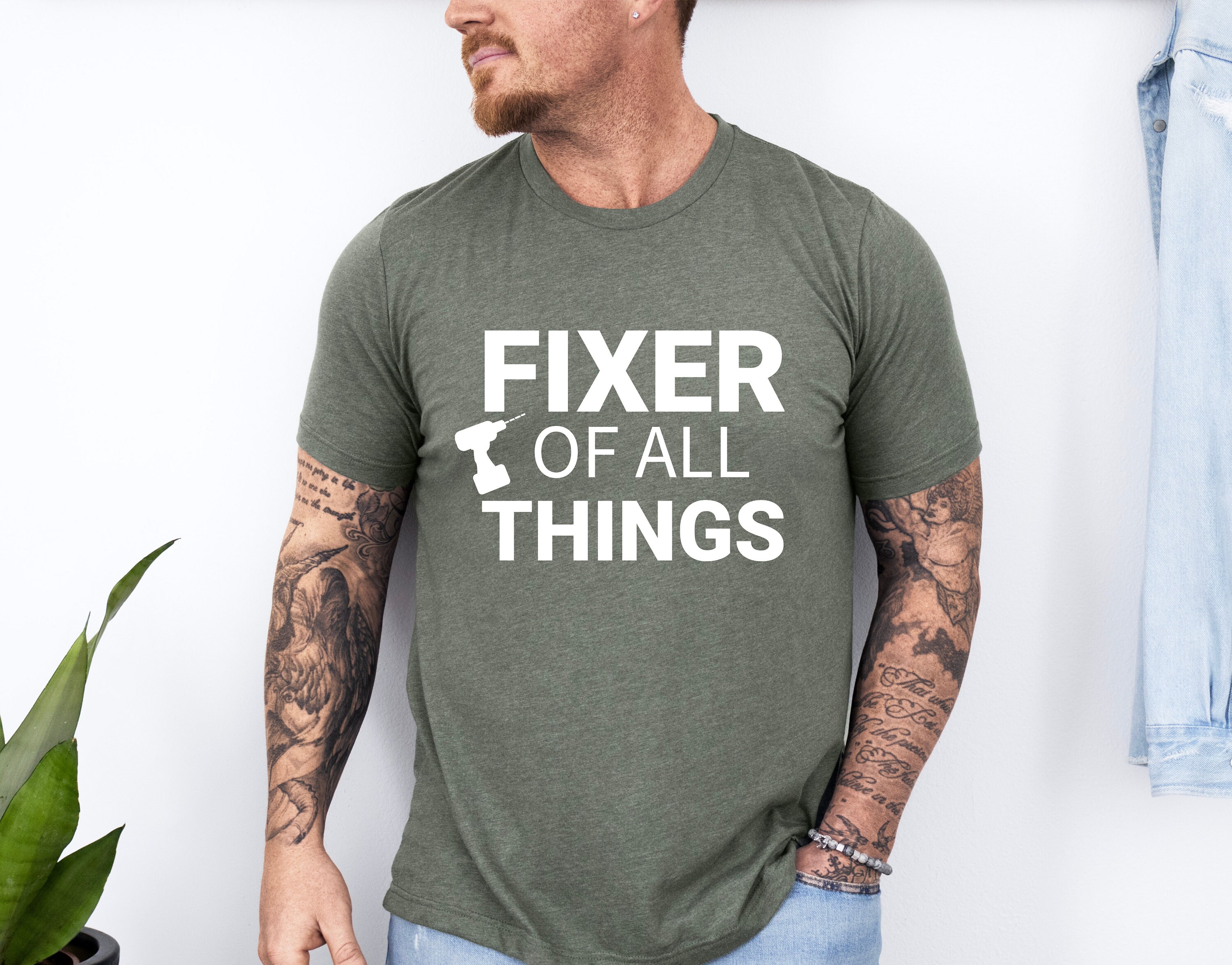 Fixer of All Things Shirt, Handyman Gift, Dad, Toolman Shirt, Builder ...