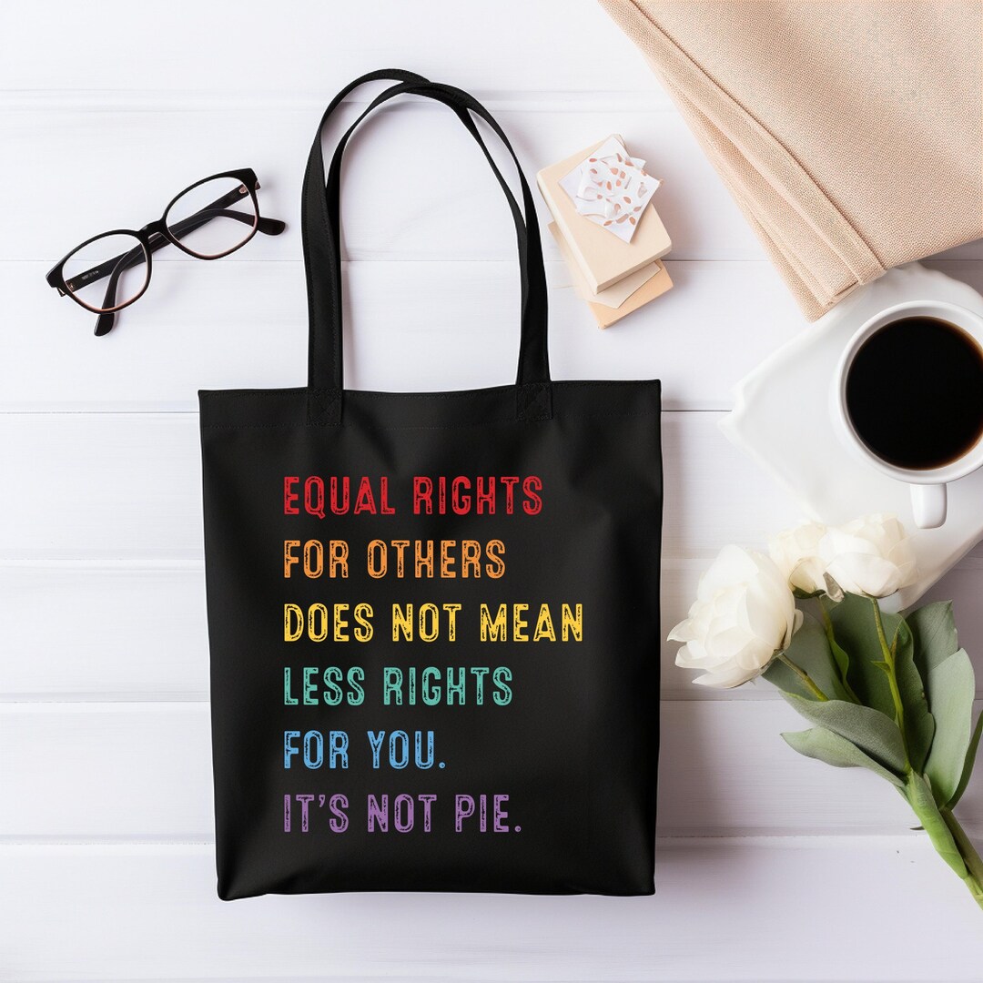 LGBTQIA+ Pride Canvas Tote Bag, Equal Rights Design - Etsy