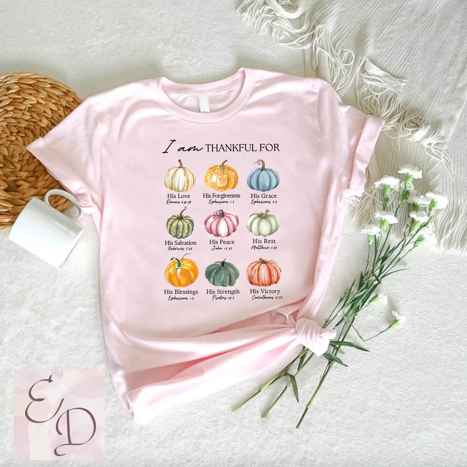 I Am Thankful for Christian Shirt,christian Pumpkin Fall T-shirt ...