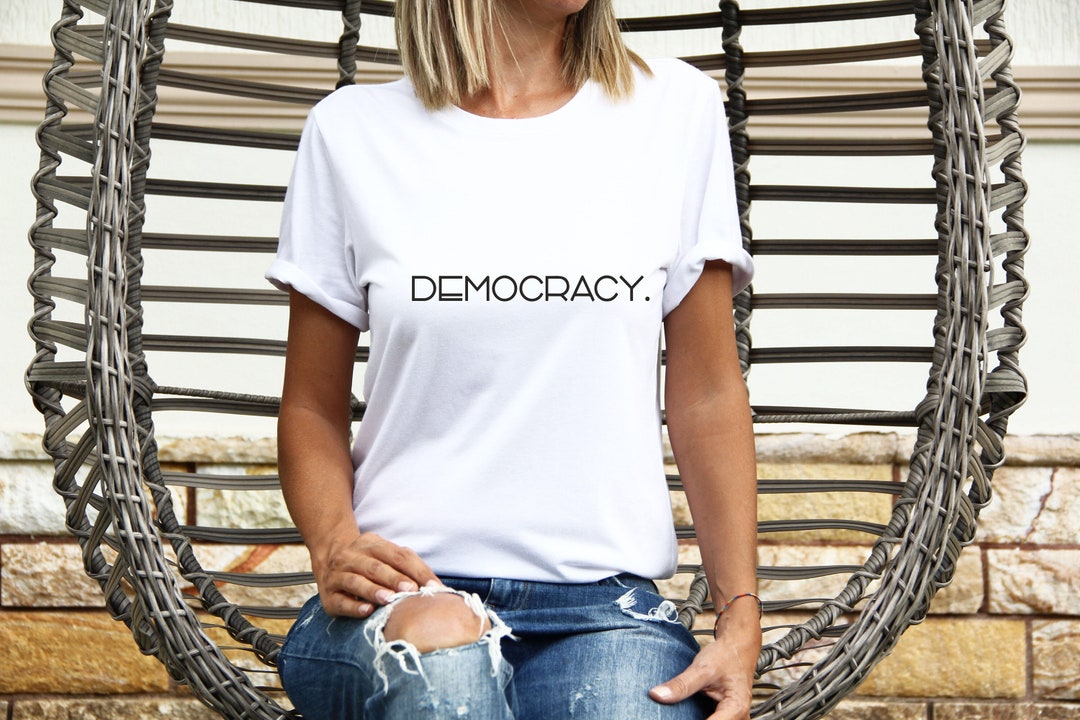 Democracy Cotton T-shirt, Activist Gift - Etsy