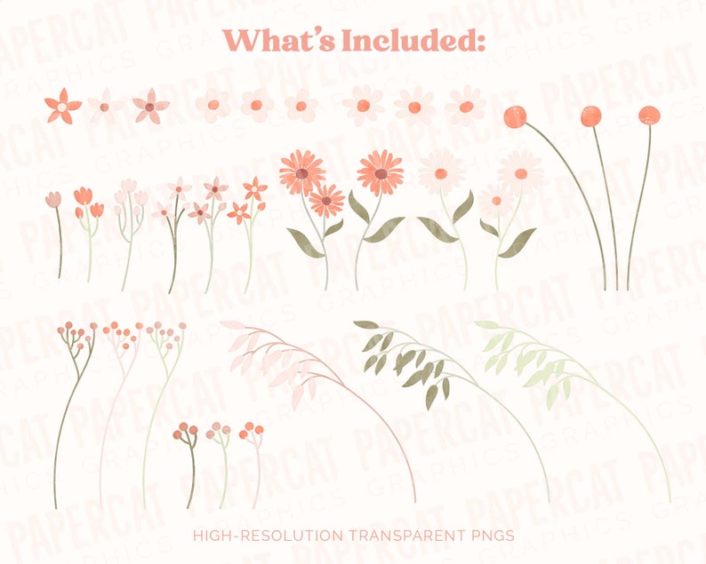 Watercolor Dried Floral Boho Rainbows Clipart Graphics Bundle | Set of ...