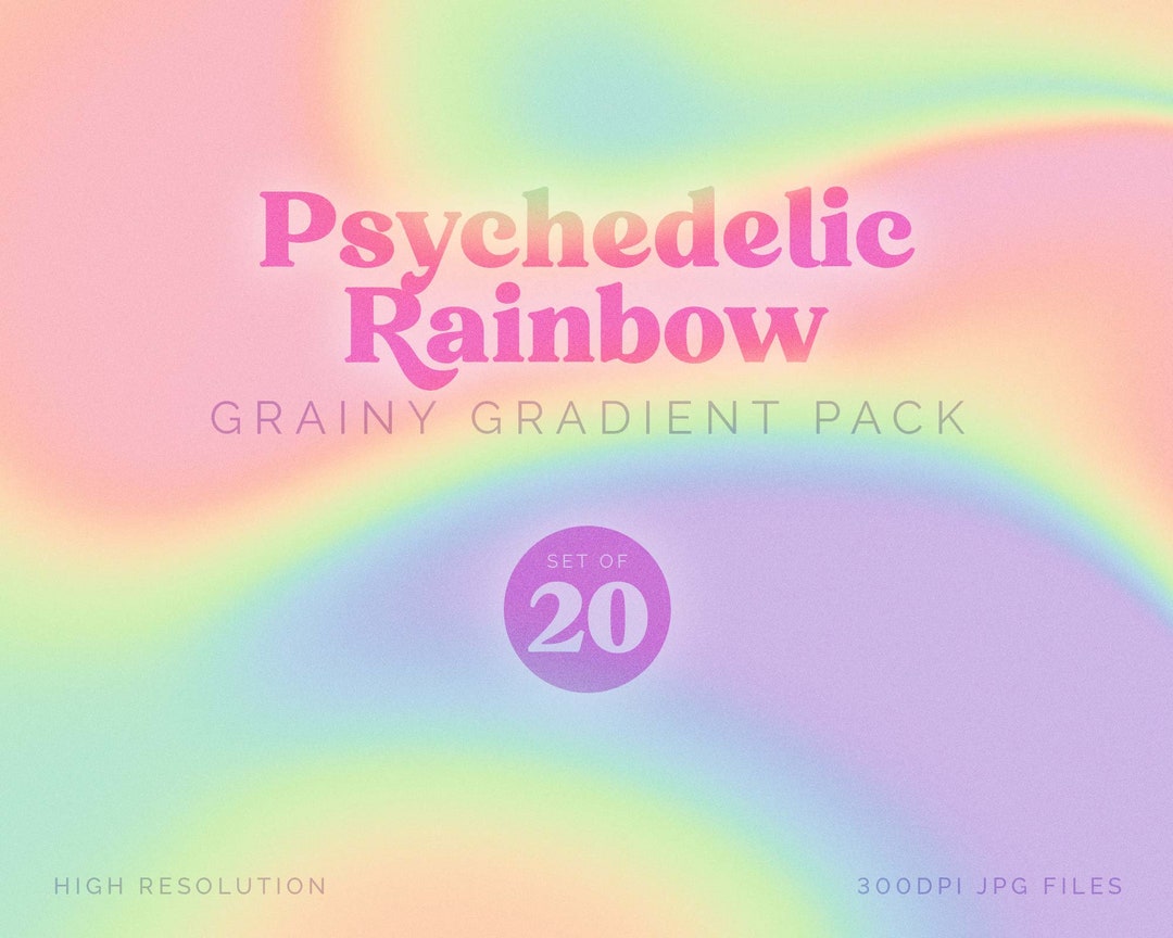 Set of 20 Grainy Gradients Pack | Psychedelic Rainbow Color Palette ...