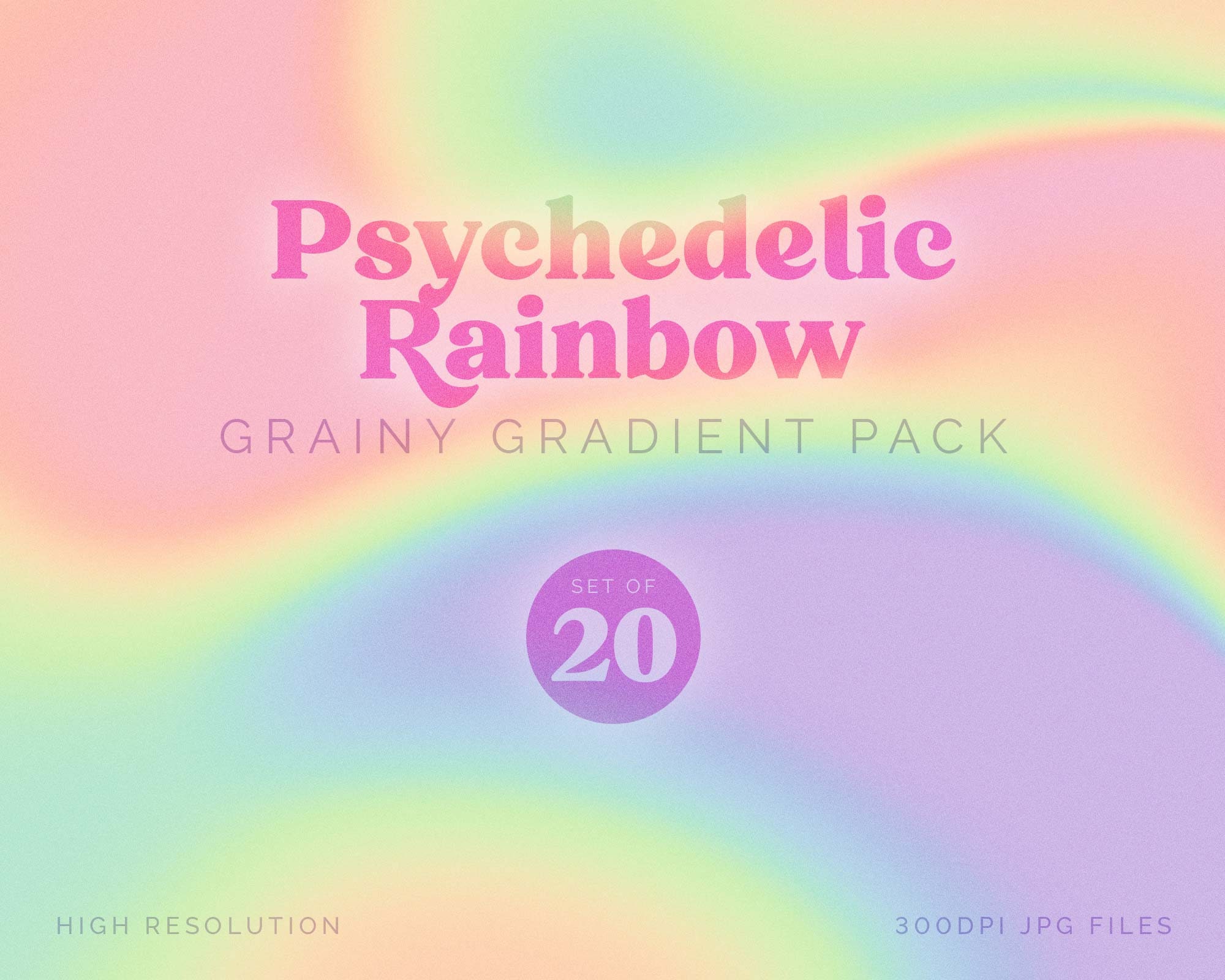Set of 20 Grainy Gradients Pack | Psychedelic Rainbow Color Palette ...