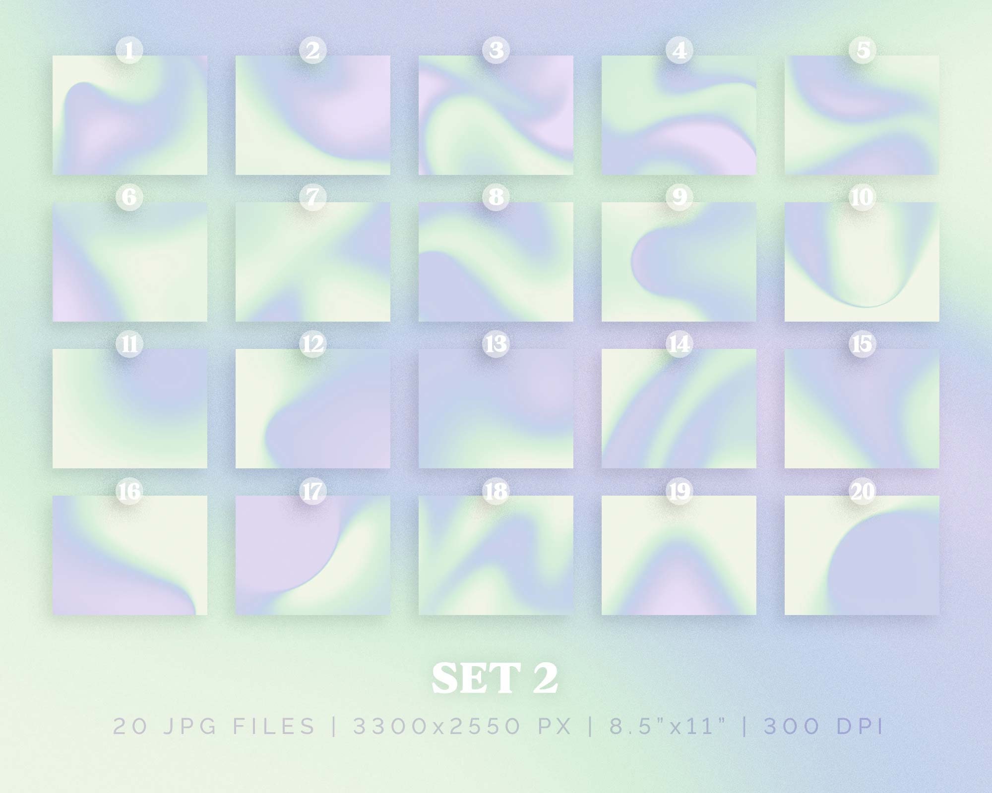 Set of 40 Grainy Gradients Pack | Danish Pastel Aesthetic Color Palette ...