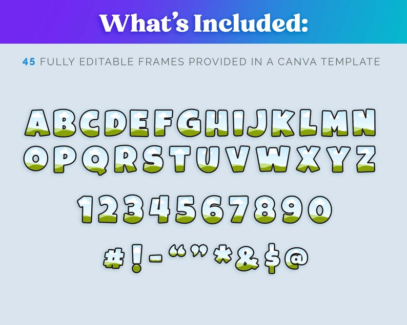 Bold Letters and Numbers: 45 Editable Canva Frames | Easy Drag and Drop ...
