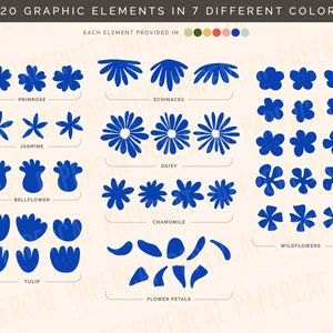 Abstract Floral Shapes Clipart Bundle | Matisse Style Set of 840 Plant ...